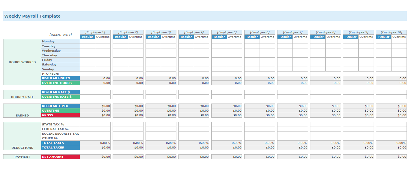 How to Calculate Payroll Free Templates My Hours